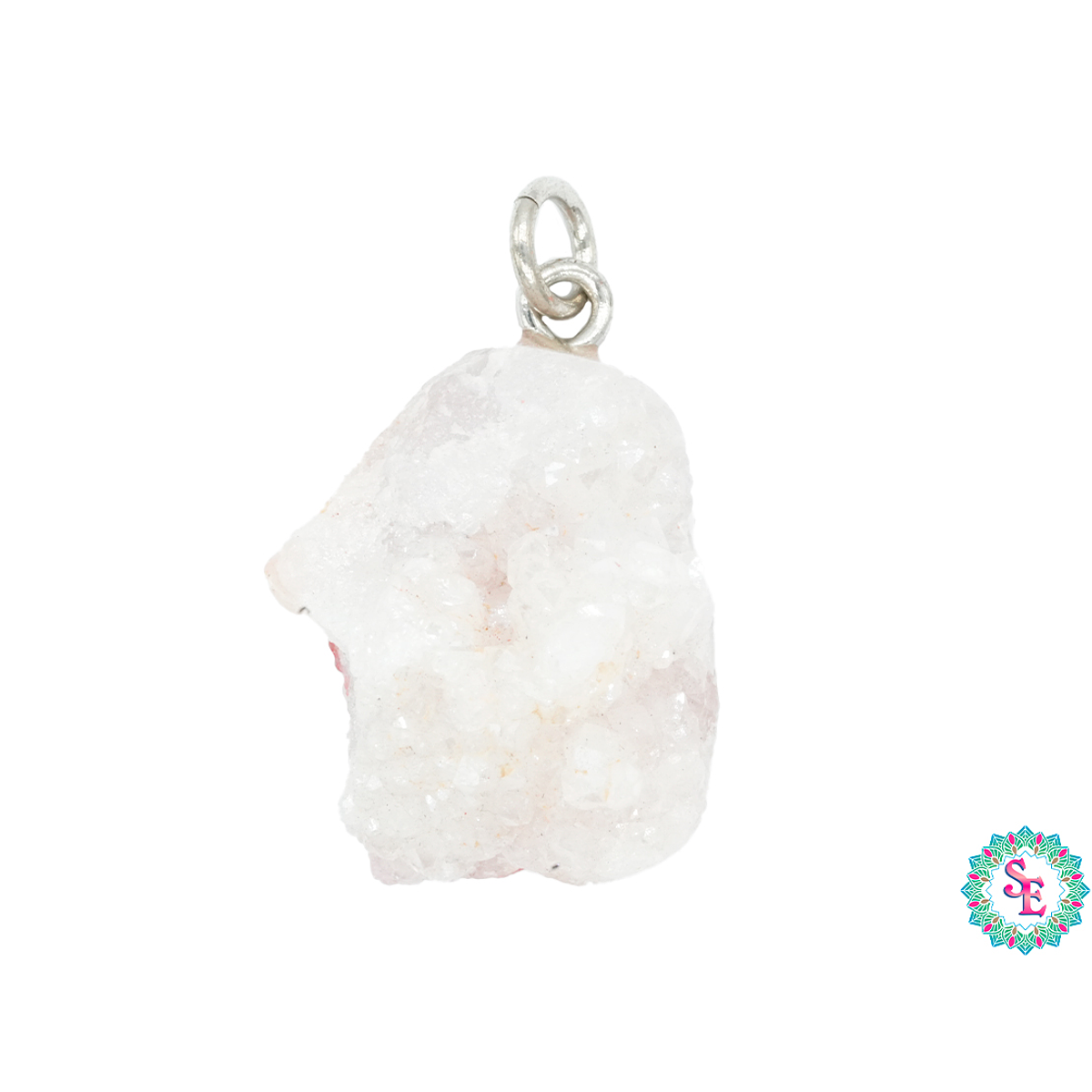 IMITACIÓN DRUSA DIJE COLOR PASTEL ARGOLLA PLATEADA