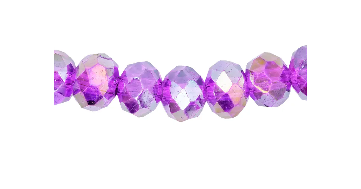CRISTAL MURANO MORADO FUERTE TRANSPARENTE AB # 8MM