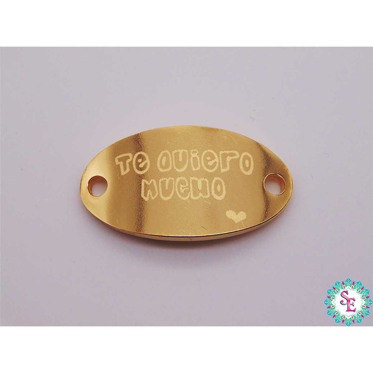 ACERO DORADO PLACA TE QUIERO MUCHO 22*13MM XUND