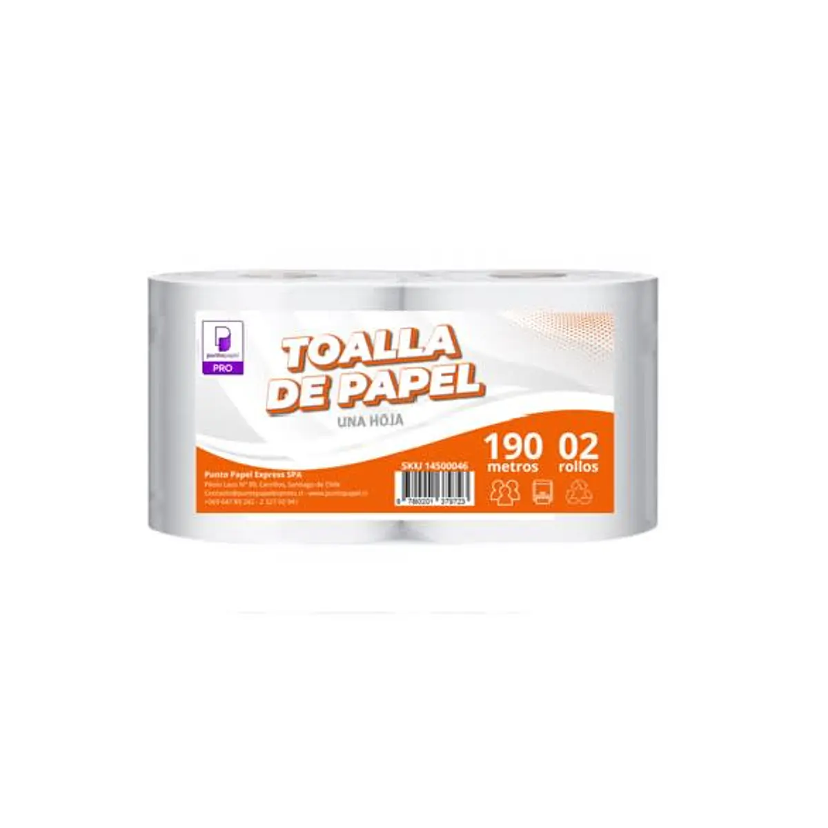 TOALLA PAPEL 190 MT X 2 UN. PPE PRO