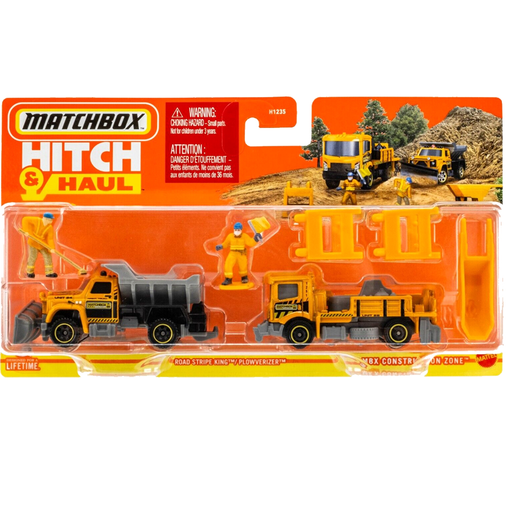 MBX Construction Zone Hitch & Haul Matchbox