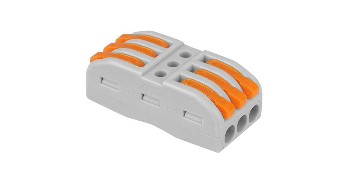 Pack 10 Conector Eléctrico Rápido Wago 3 Entradas 3 Salidas