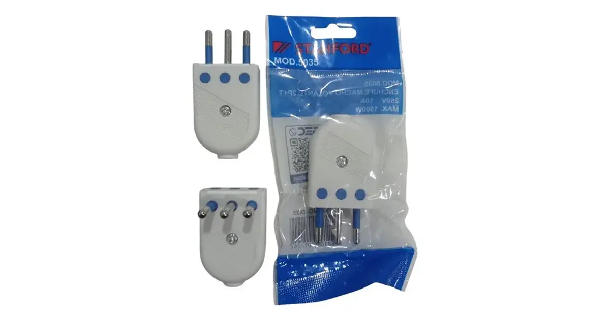 Tomacorriente Enchufe Macho Volante Convertible 2p+t 10a 250