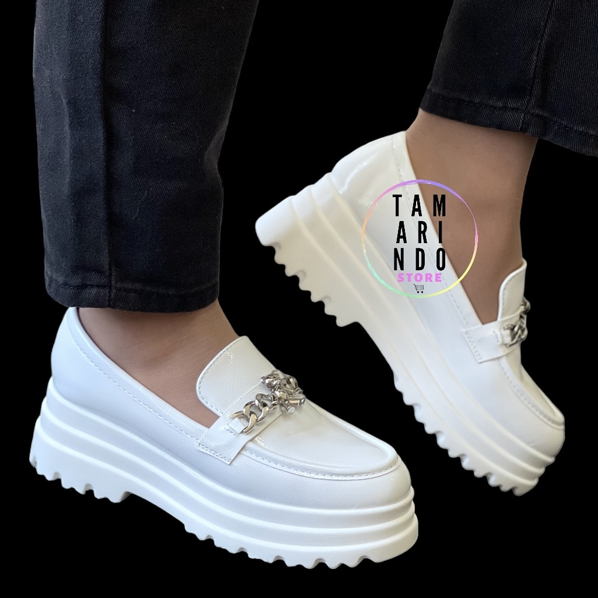 Mocasines charol blanco 3011 | Tamarindo Store