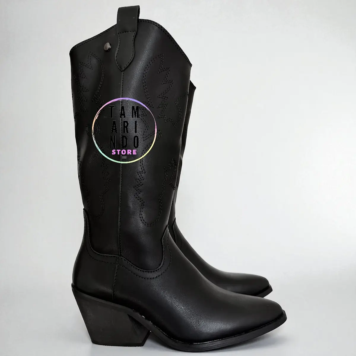 Botas texanas negro eco cuero 2415 | Tamarindo Store