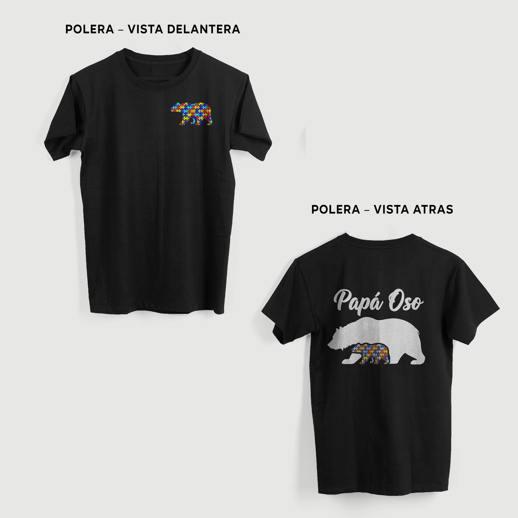 Polera Papá Oso Autismo – Polera Familiar con Oso de Piezas