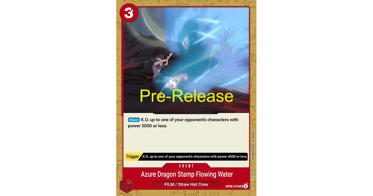 Blue Dragon Seal Water Stream (OP06-019) - Pre-Release