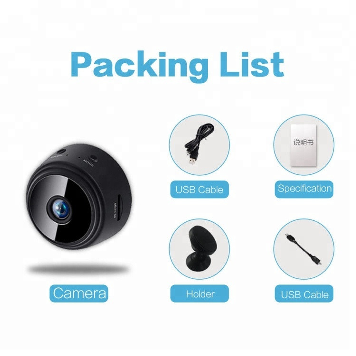 CAMARA IP WIFI 1080P MINI A9 BATERIA RECARGABLE