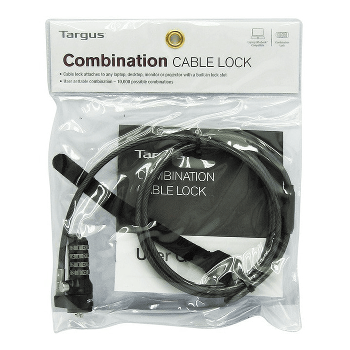 Cable Piola Seguridad Targus Defcon® T-Lock Combo