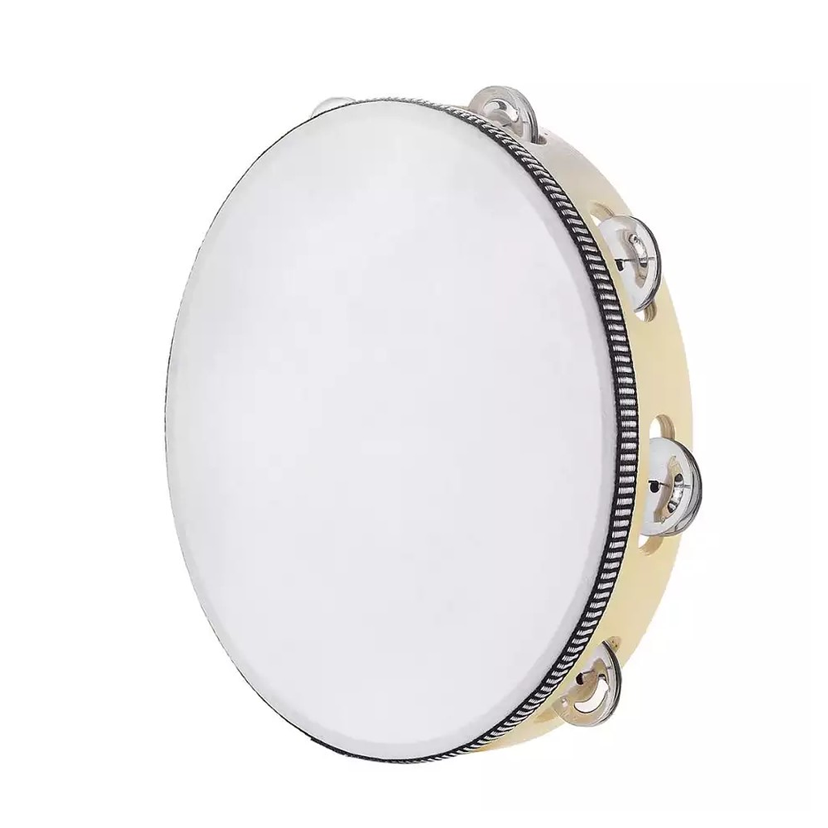 Pandero Madera Con Parche 10 Sonajas Metal