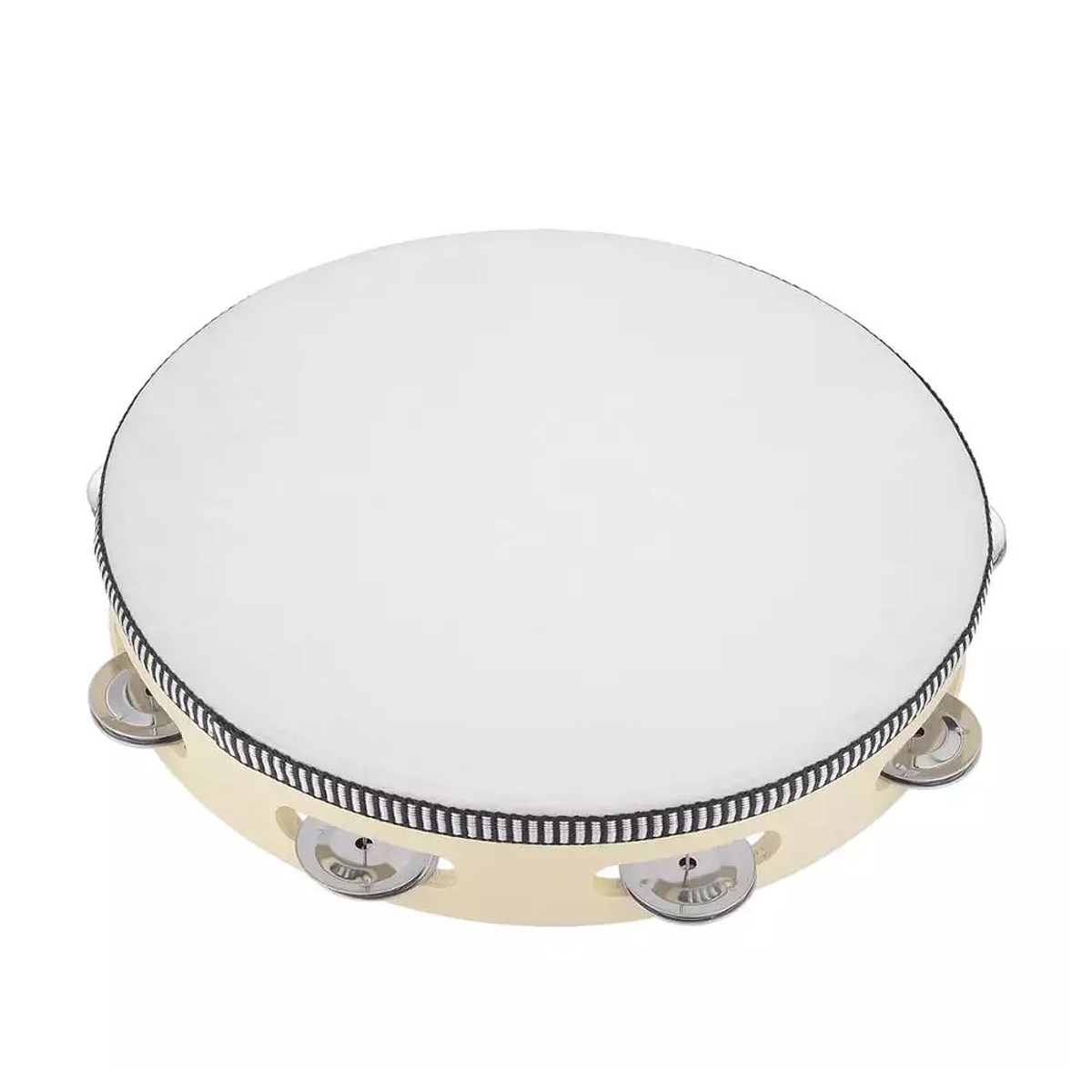 Pandero Madera Con Parche 10 Sonajas Metal