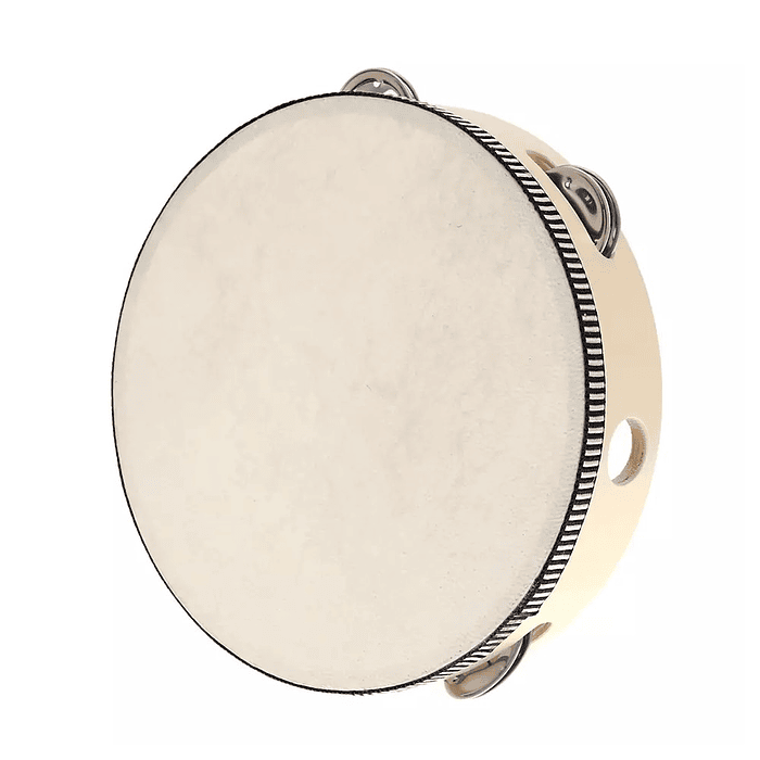 Pandero Madera Con Parche 8 Sonajas Metal