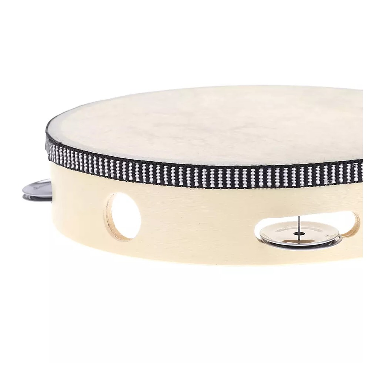 Pandero Madera Con Parche 8 Sonajas Metal