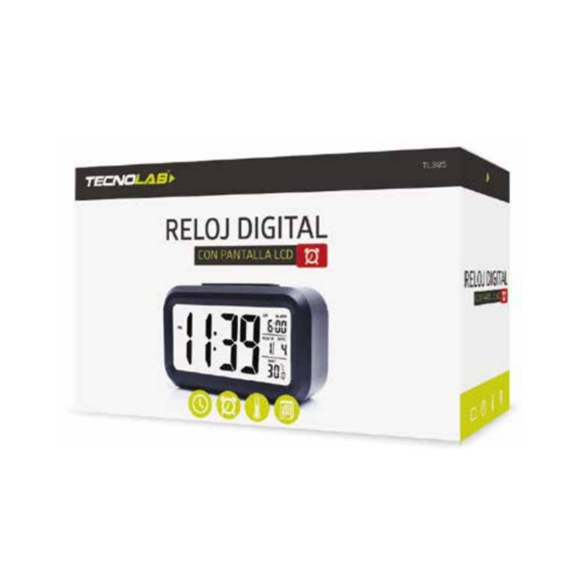 Reloj Tecnolab Pantalla Lcd TL305BK Negro Alarma