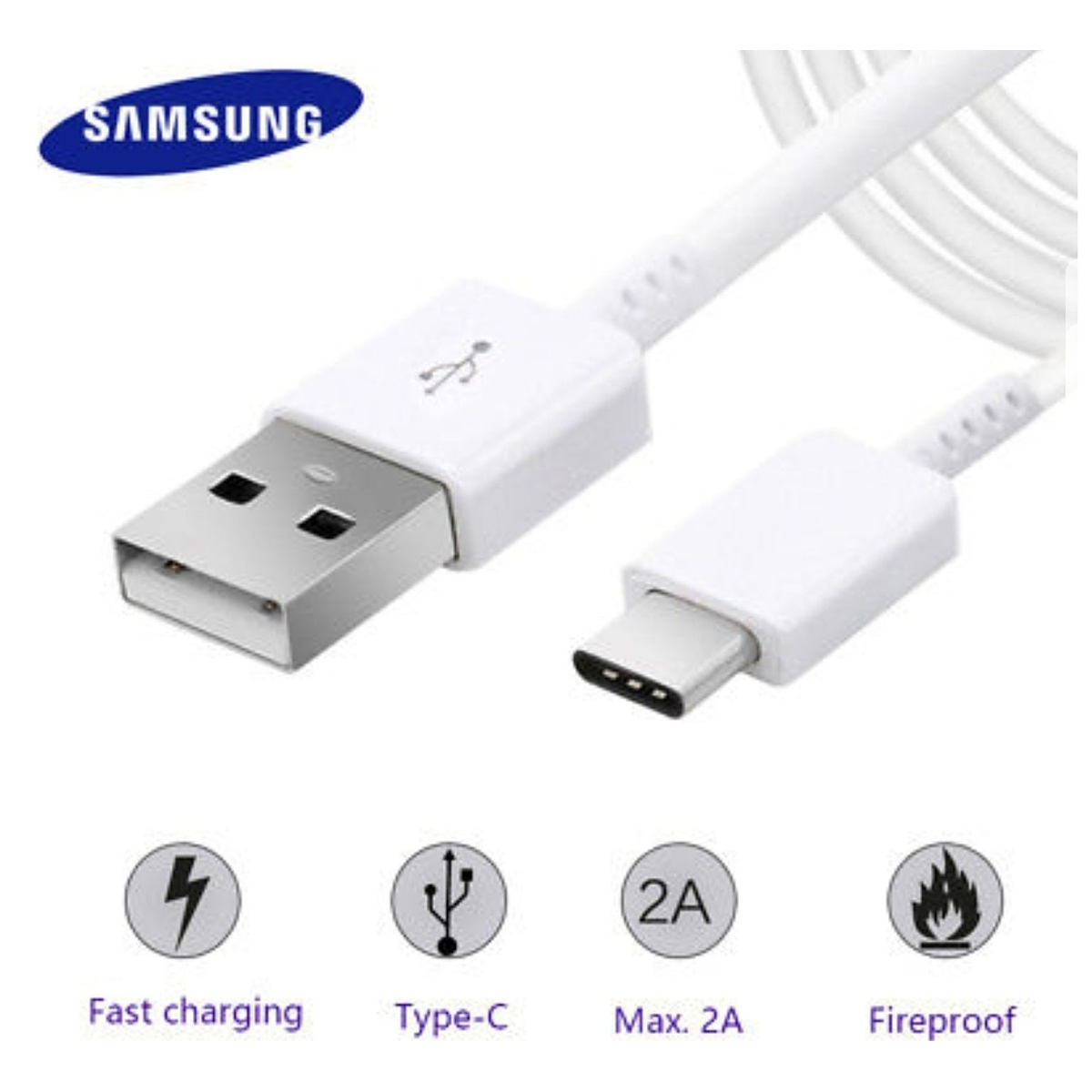 Cable Usb Tipo C Blanco Original Samsung 1.2m