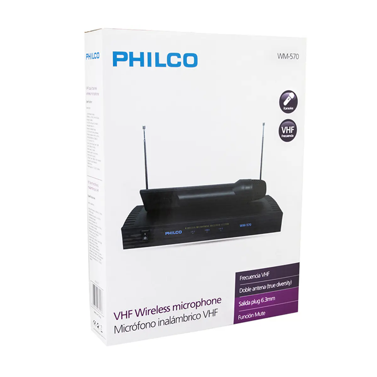 Pack 2 Micrófonos Inalambricos VHF Philco WM570