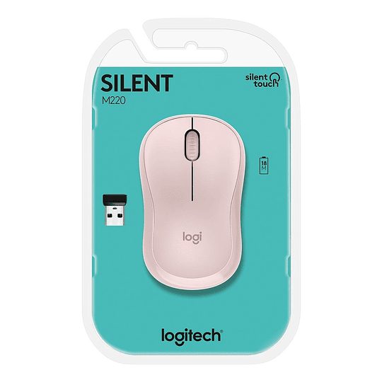 Mouse Inalambrico Logitech M220 Silent Rosa