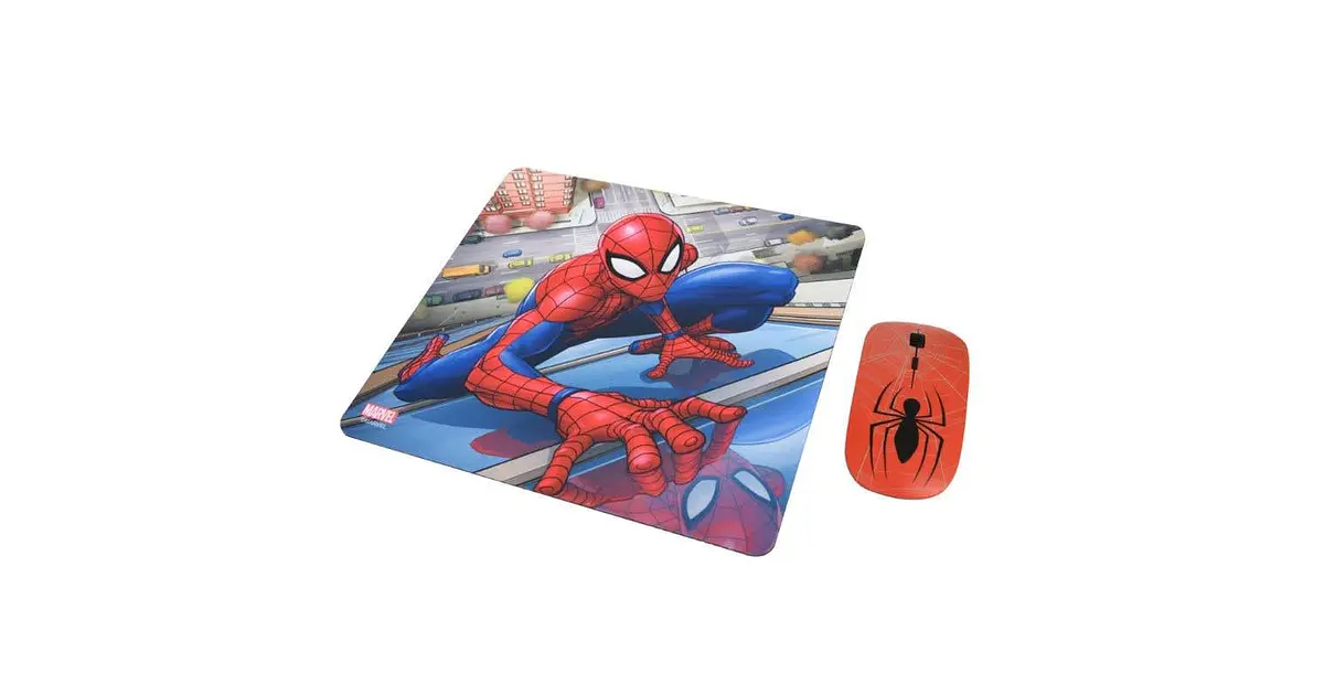 Kit Mouse Inalambrico y Mouse Pad Spider Man 1