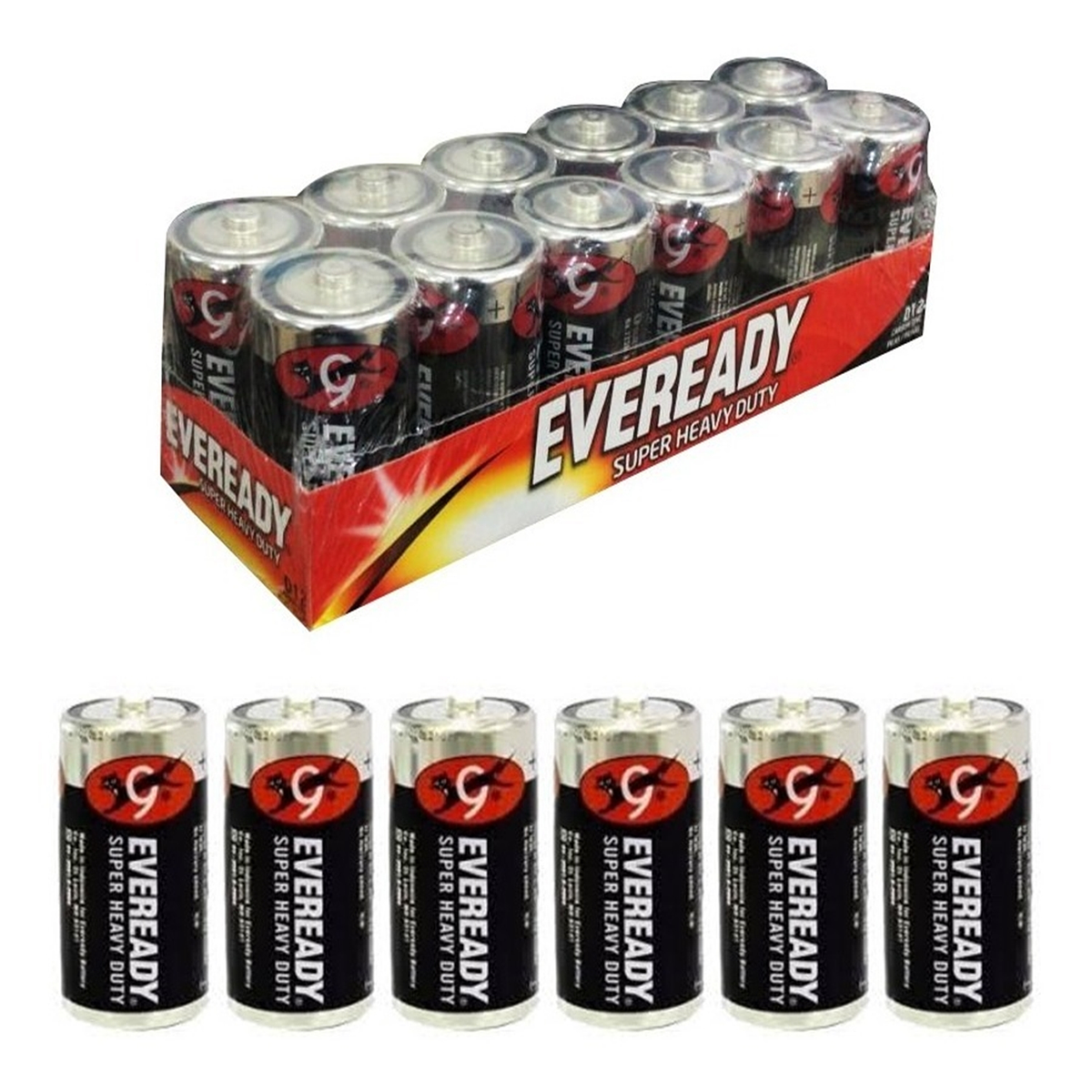 Pack 12 Pilas Eveready D Super Heavy Duty
