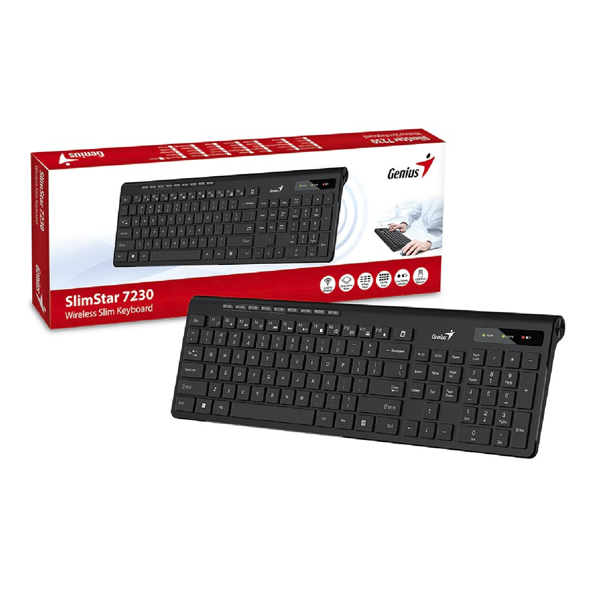 Teclado Inalámbrico Slimstar 7230 Genius Negro