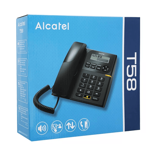 Teléfono Fijo Sobremesa Alcatel T58 Negro
