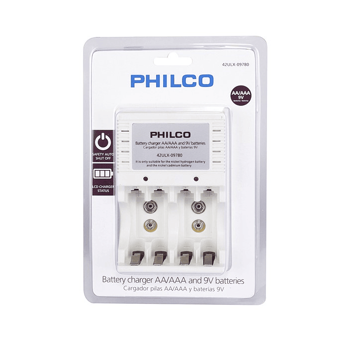 Cargador Pilas Philco 4 Aa/Aaa 9 Volts
