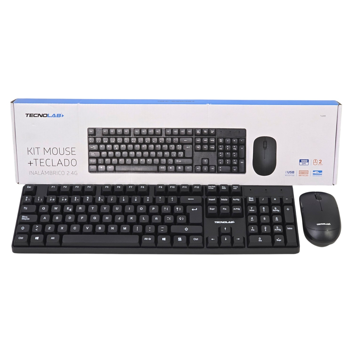 Kit Combo Teclado y Mouse Inalámbrico Tecnolab TL645