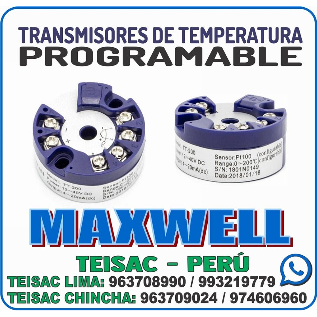 TEISAC / TRANSMISOR DE TEMPERATURA PROGRAMABLE, ENCODERS INC