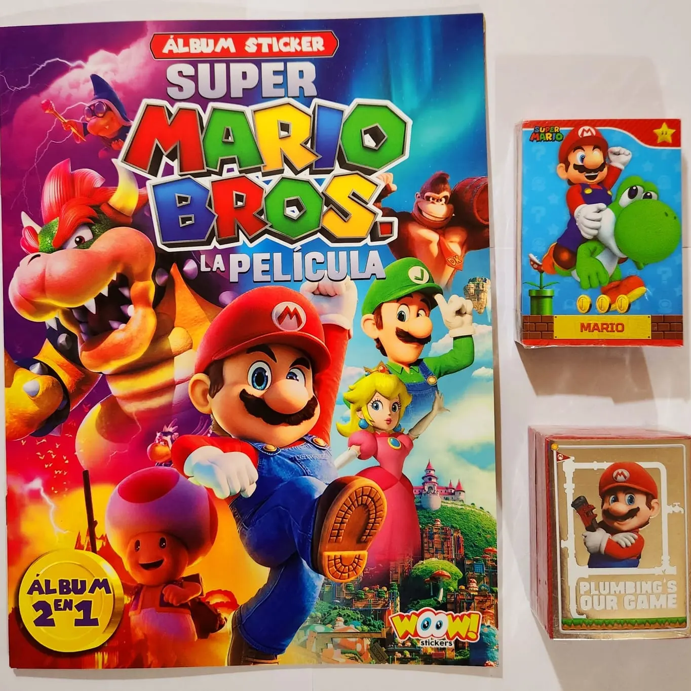 ALBUM SUPER MARIO BROS LA PELICULA. ALBUM STICKER CO,PLETO