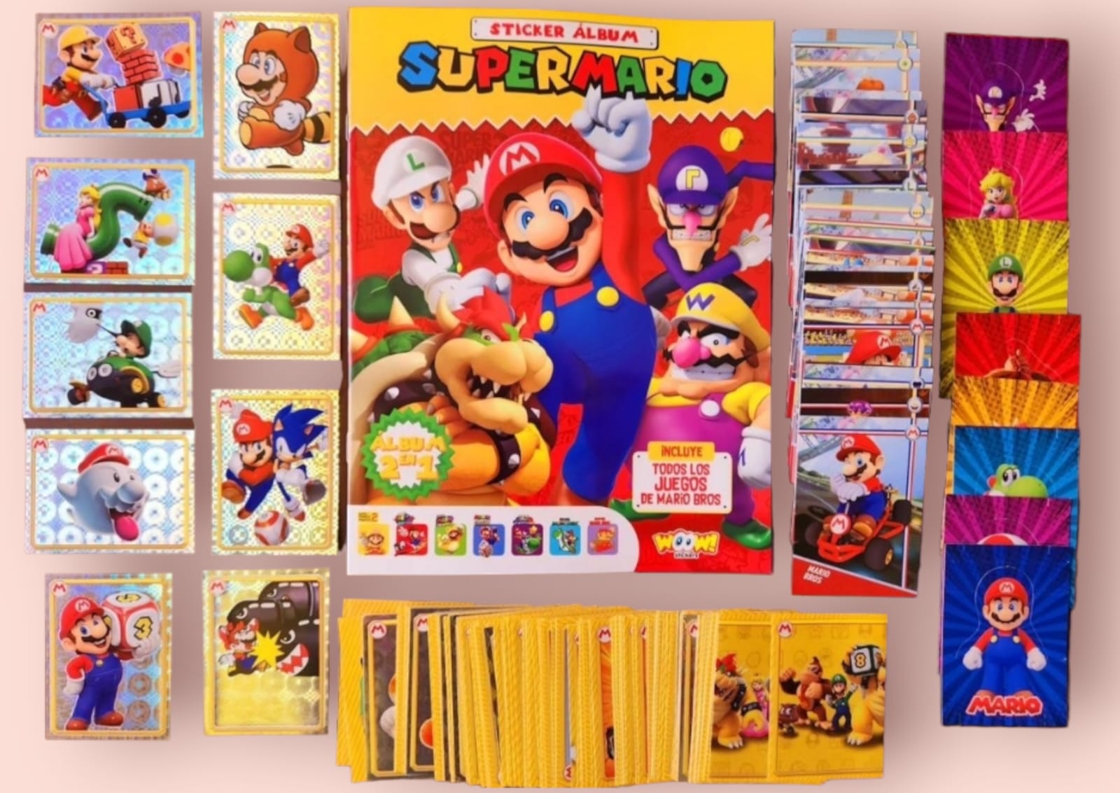 Album Super Mario Sticker Album WOW. Completo a pegar.