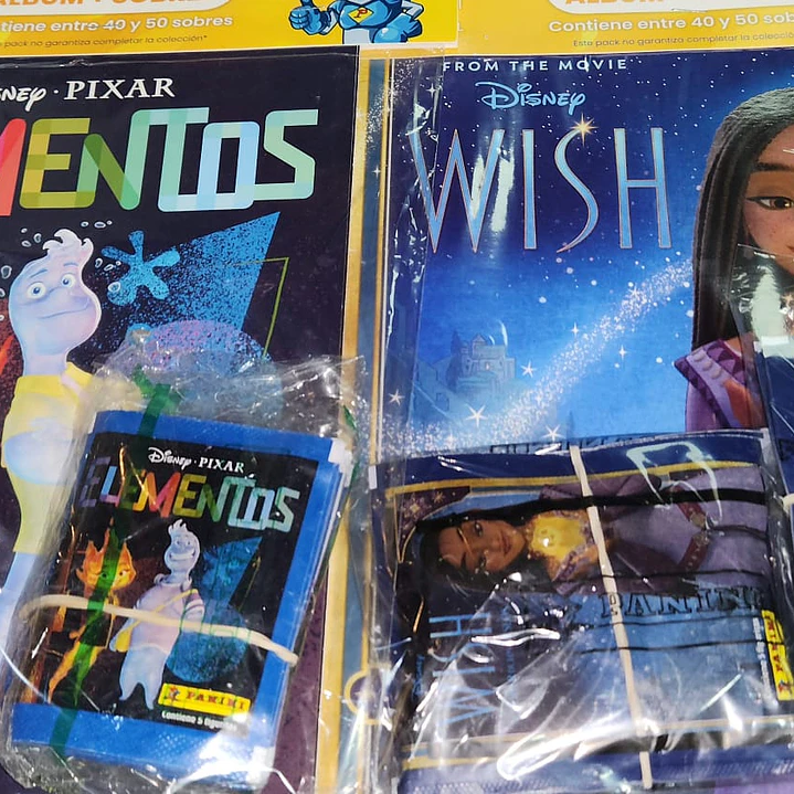 PACK ALBUMS ELEMENTOS & WISH + 40 SOBRES C/U PANINI