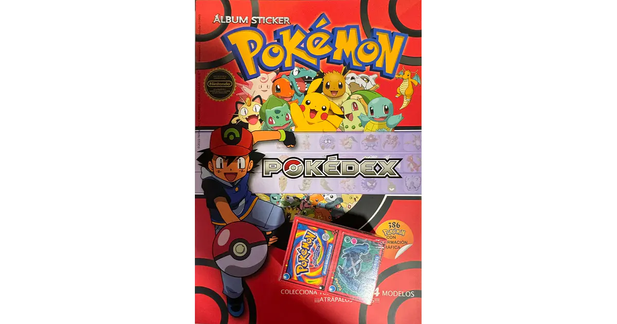 ALBUM POKEMON POKEDEX AMARILLO + SET COMPLETO A PEGAR + CART