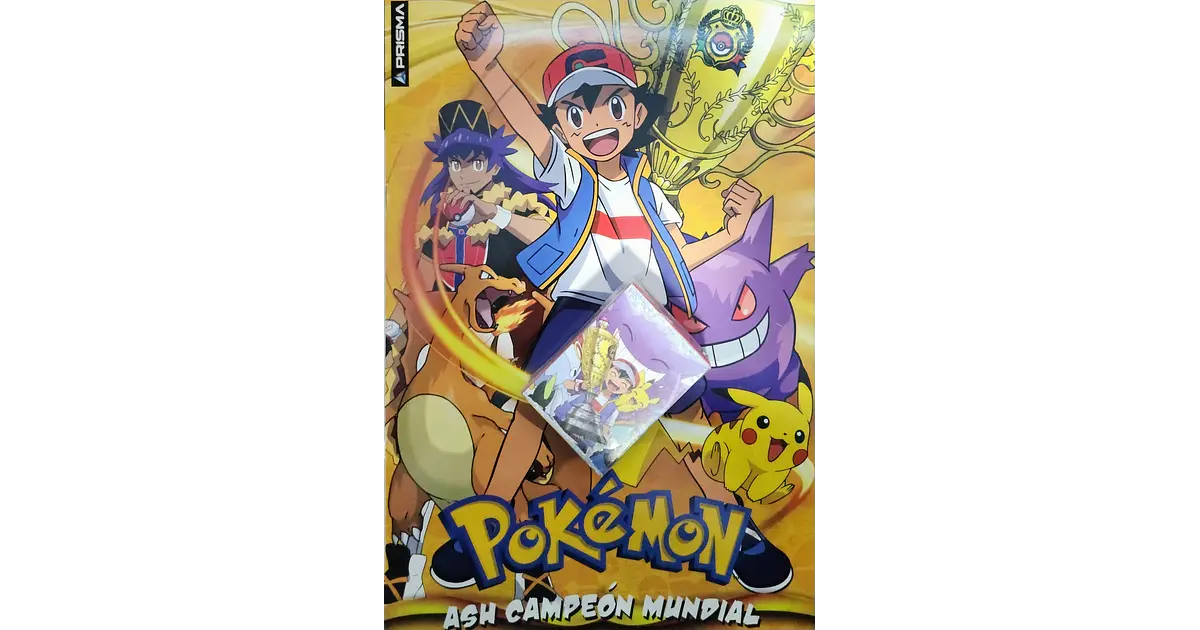 ALBUM ASH CAMPEON MUNDIAL pokemon + SET DE LAMINAS