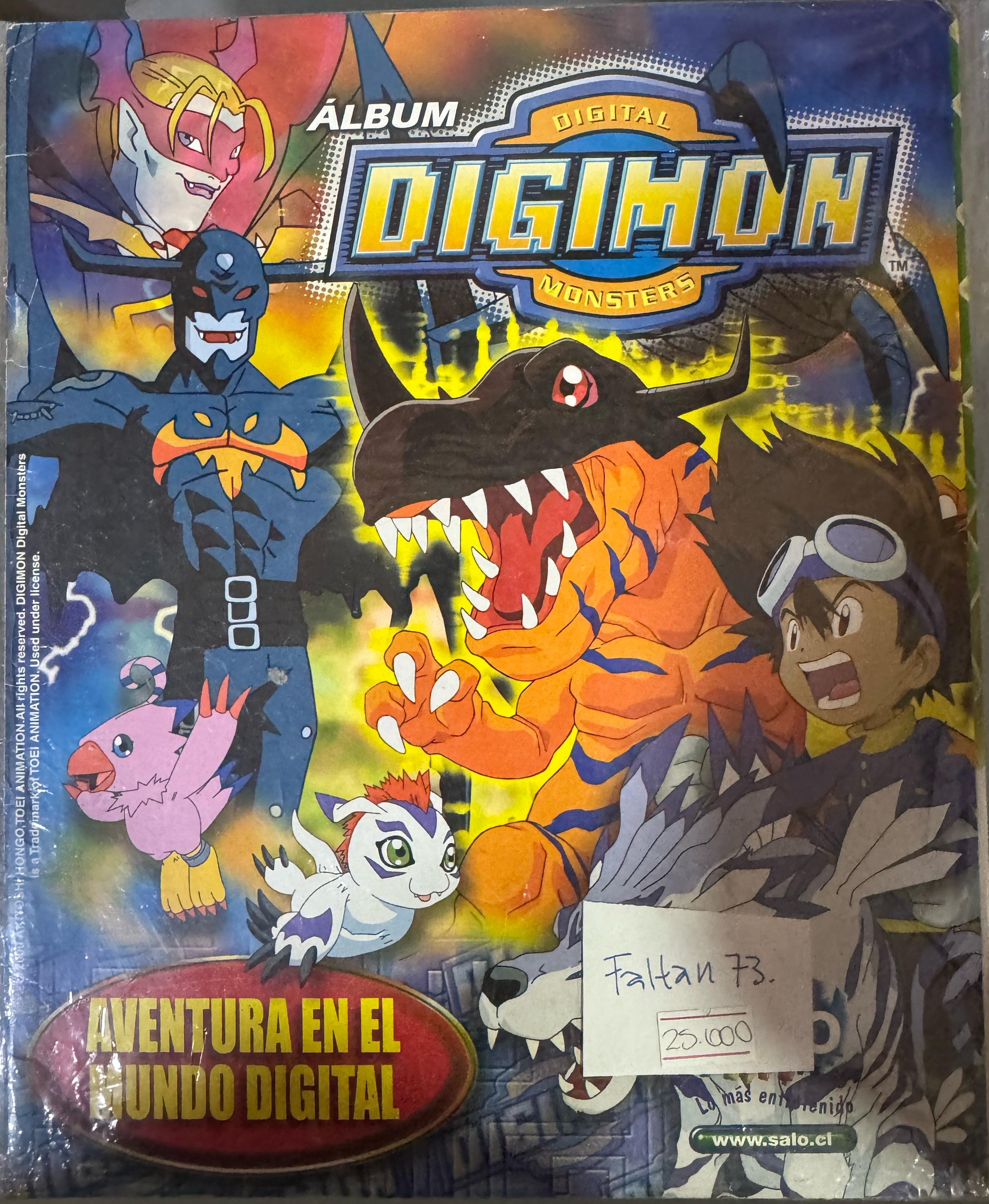 ALBUM DIGIMON EPOCA SALO PEGADO (73 LAMINAS FALTANTES)