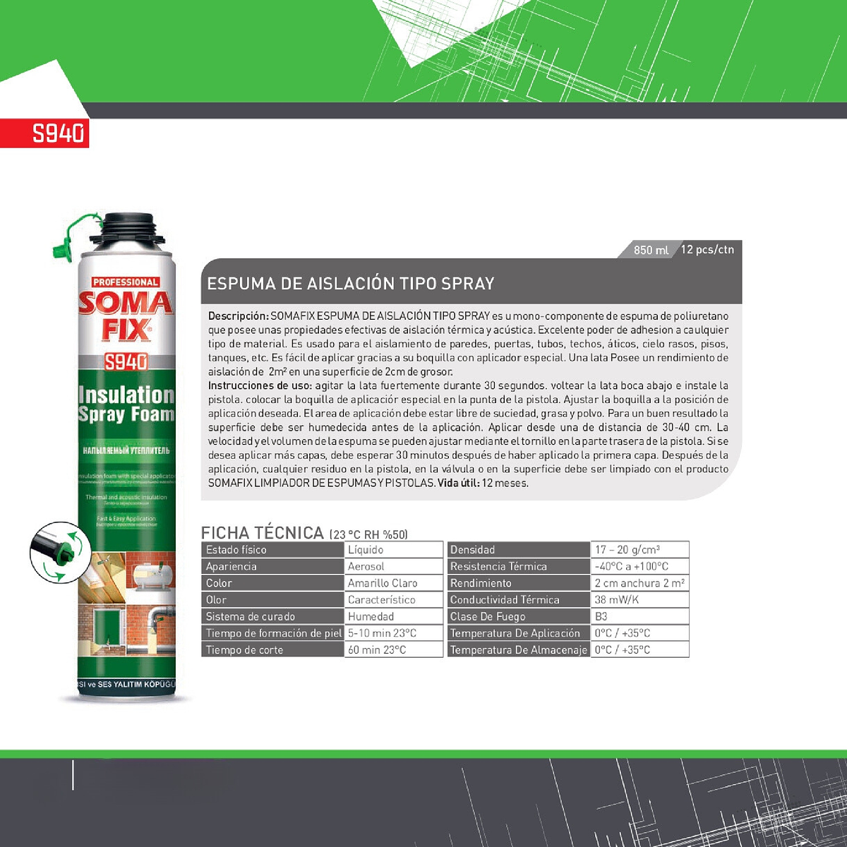 Espuma de Aislación SOMAFIX S940