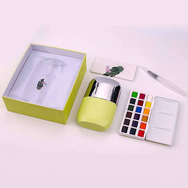 MIYA SET DE ACUARELA 18 COLORES + PINCEL+PAPEL