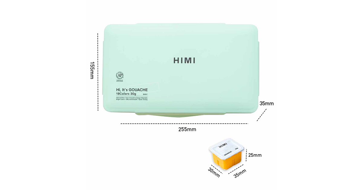 HIMI SET GOUACHE 18 COLORES / 30GR (NO INCLUYE PINCELES) EST