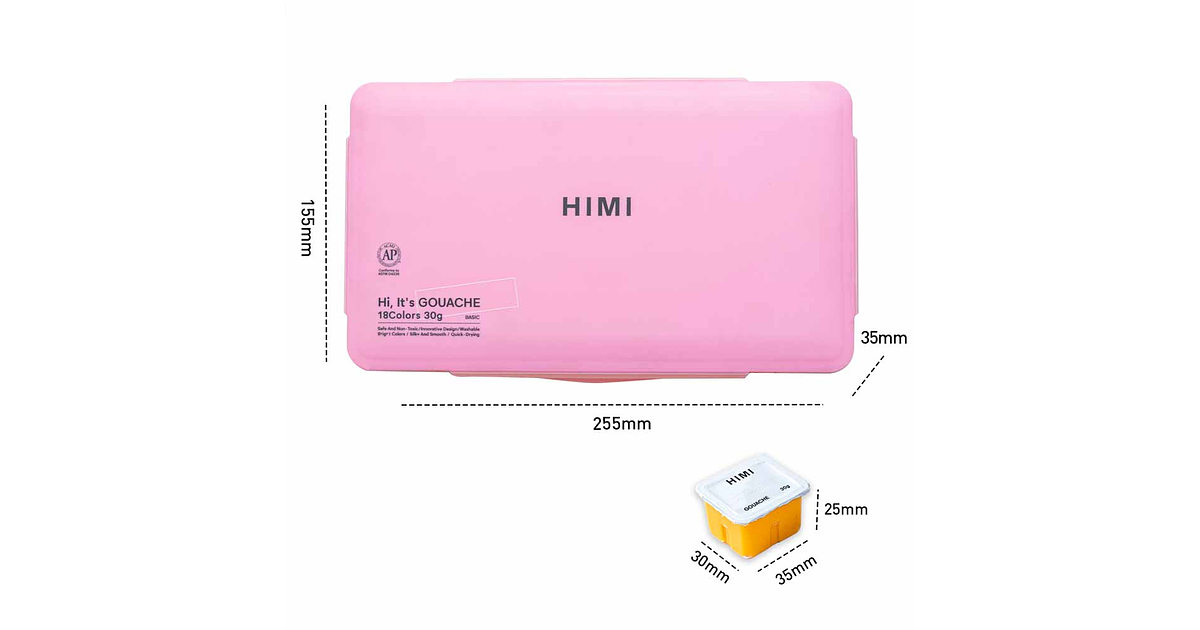 HIMI SET GOUACHE 18 COLORES / 30GR (NO INCLUYE PINCELES) EST