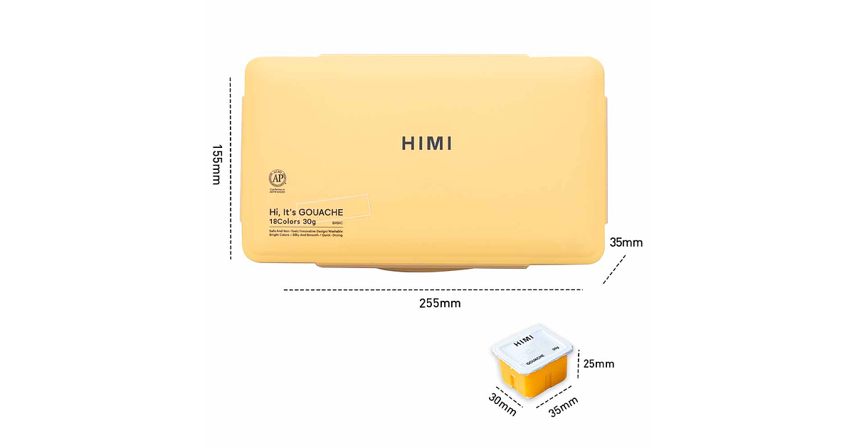 HIMI SET GOUACHE 18 COLORES / 30GR (NO INCLUYE PINCELES) EST