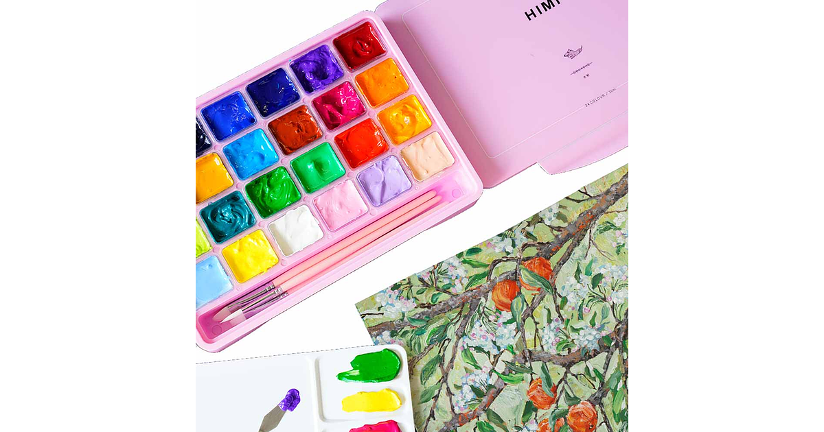 HIMI SET GOUACHE 24 COLORES / 30GR (NO INCLUYE PINCEL) ROSAD