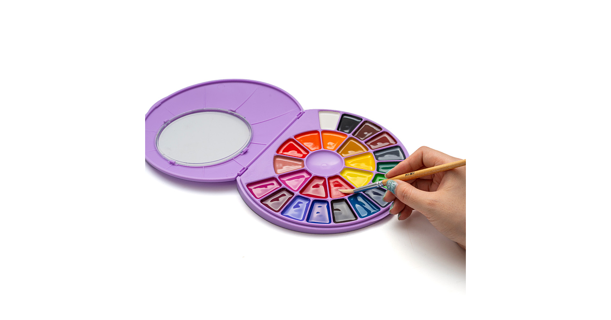 HIMI SET DE PINTURA SÓLIDA SEMI HUMEDAD 24 COLORES ( ESTUCHE
