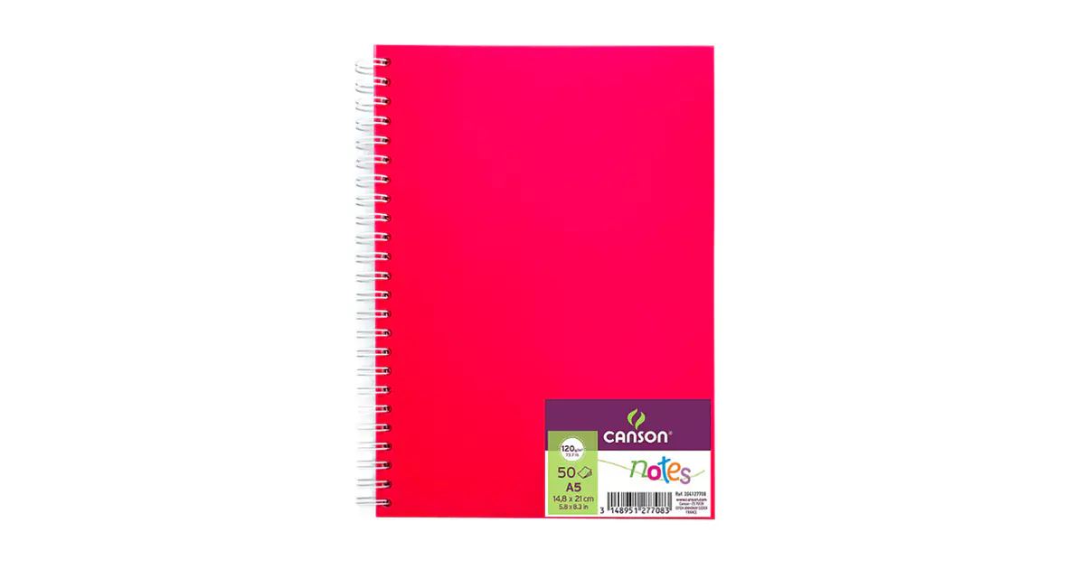 CUADERNO 50 HOJAS A5 120G/M² TAPA POLIPROPILENO COLOR ROSA