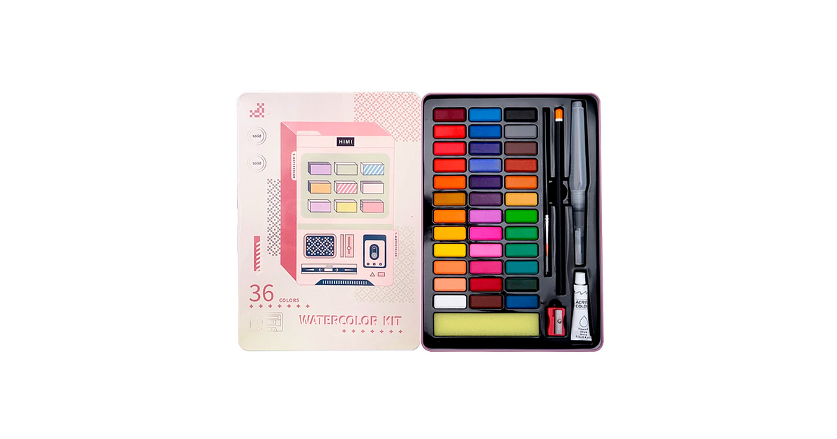 HIMI KIT PINK DE ACUARELA 36 COLORES
