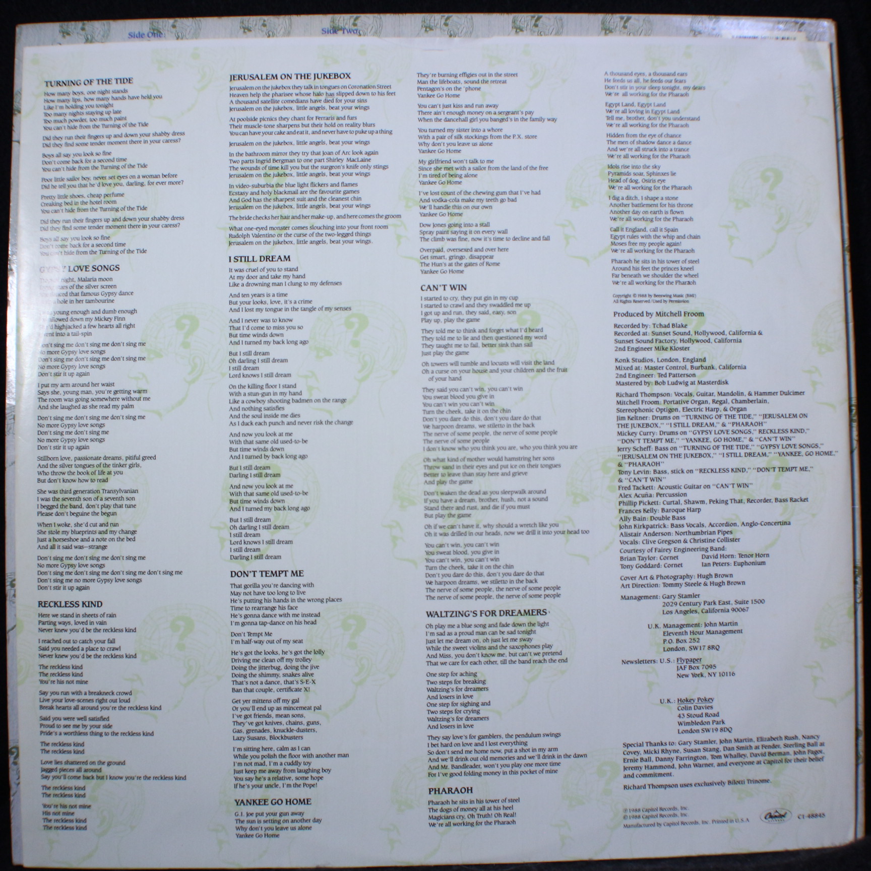 Richard Thompson – Amnesia (1a Ed USA)