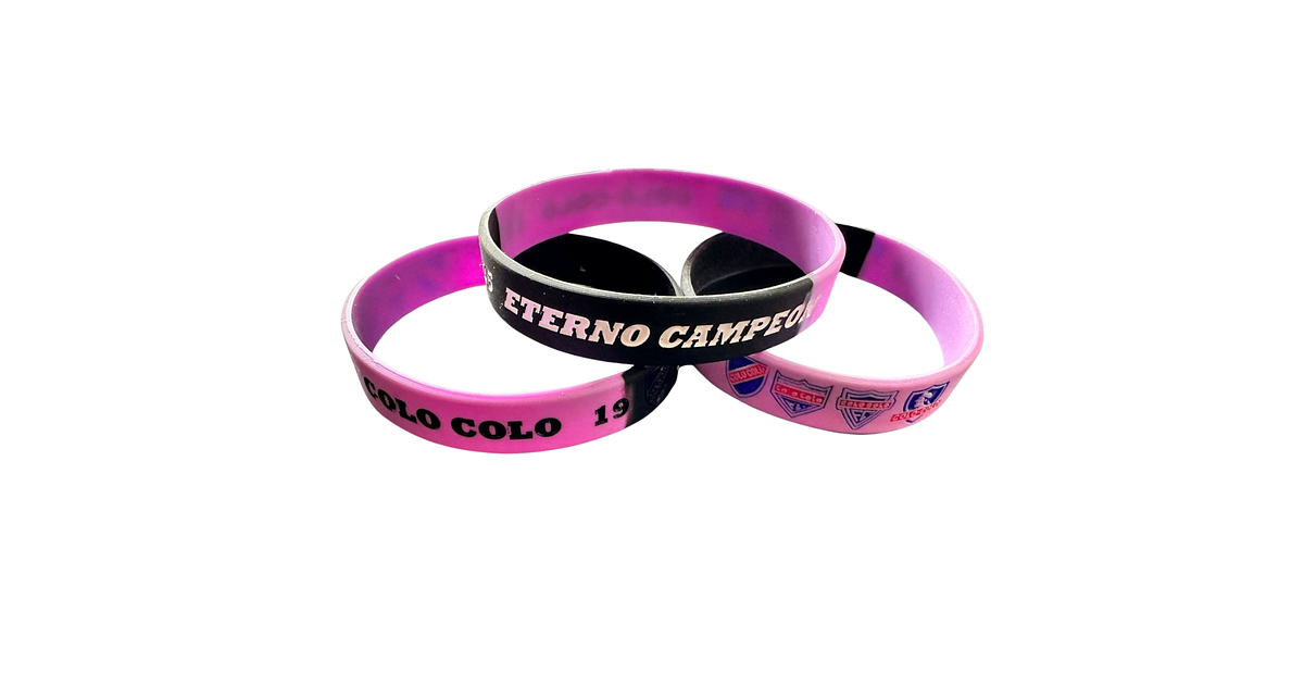 Pulsera silicona Colo Colo adulto Blanco-Morado