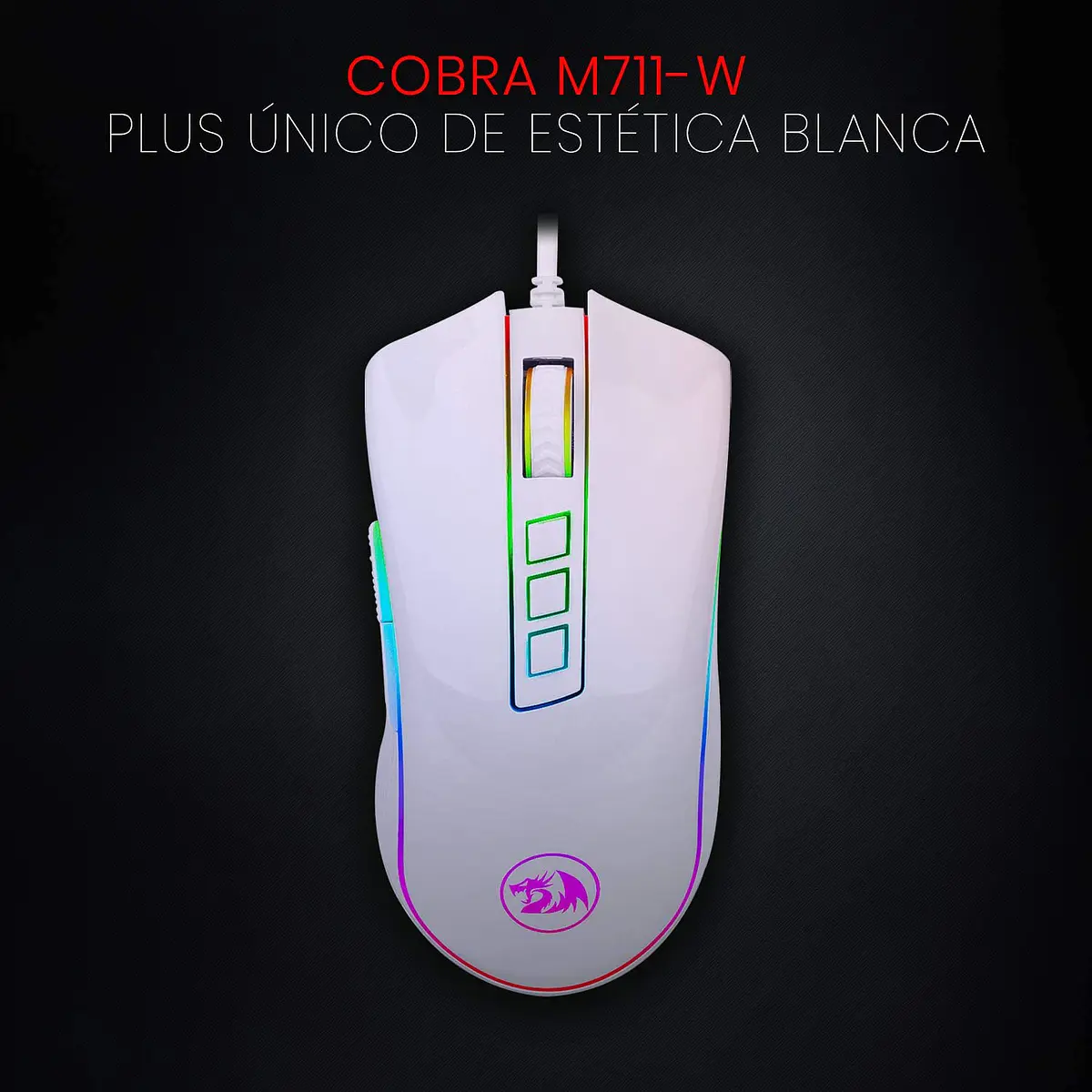 COBRA WHITE RGB - REDRAGON | Tienda Gamer Medellin