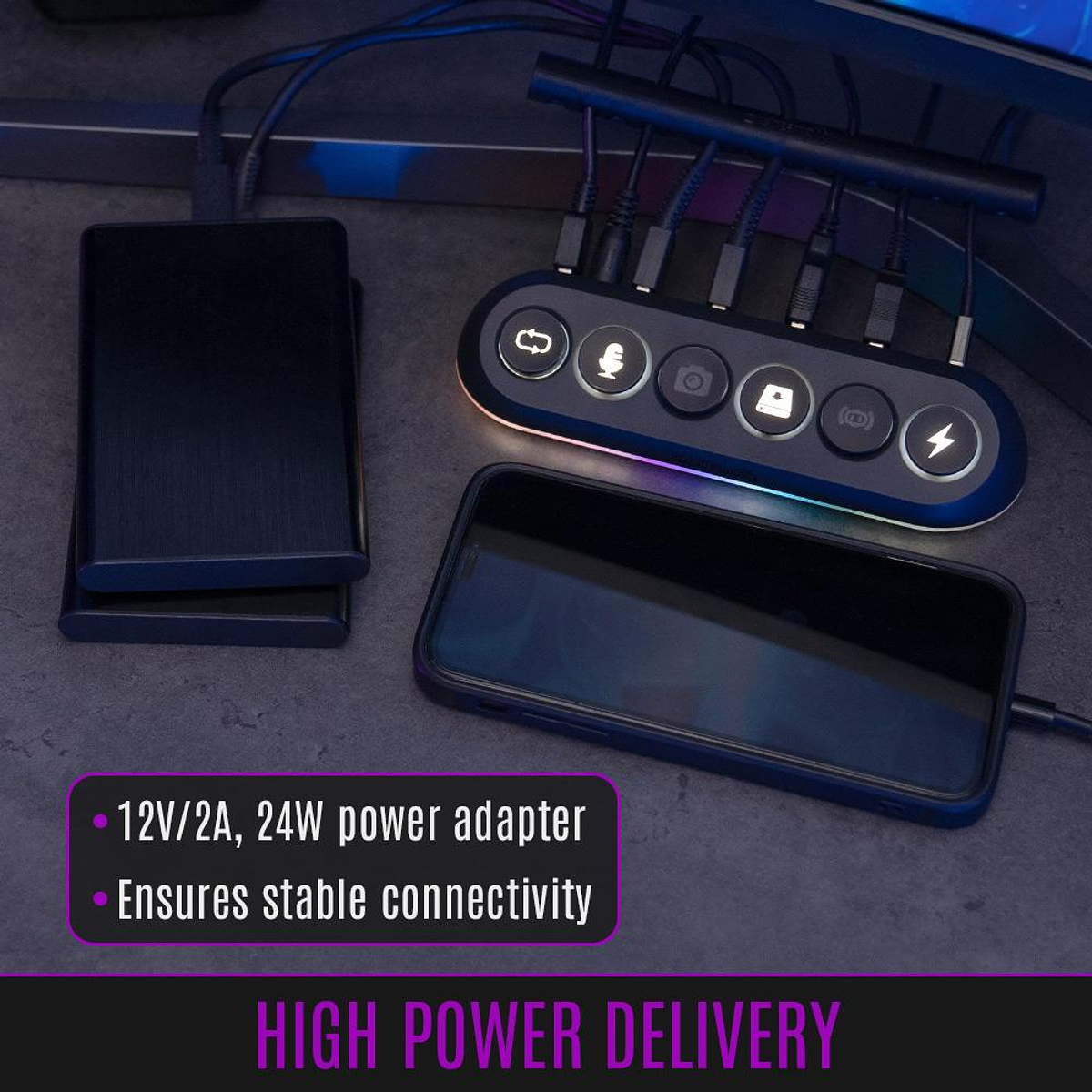 HUB 5 PUERTOS RGB - STREAMPLIFY