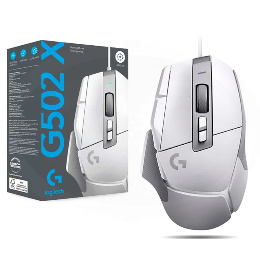 G502 X HERO WHITE NO RGB - LOGI