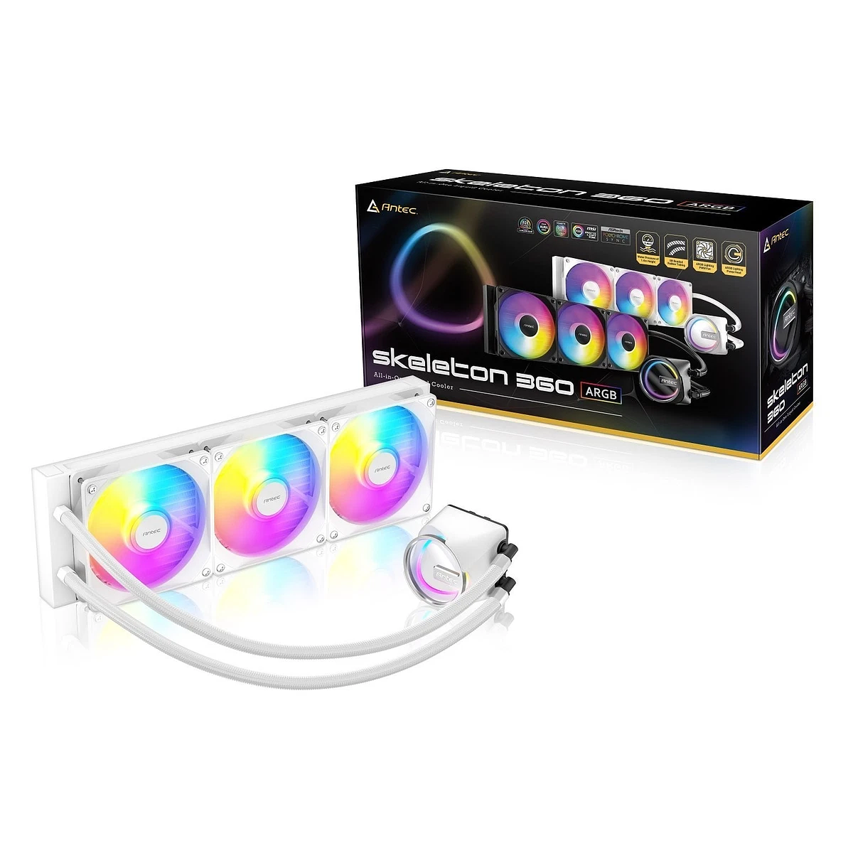 LIQUIDA 360MM SKELETON WHITE ARGB - ANTEC