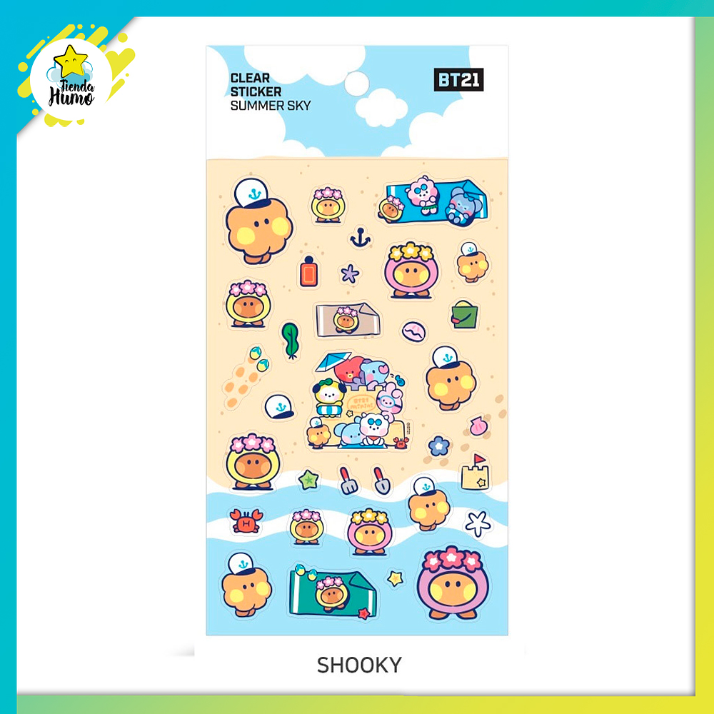 BT21 OFFICIAL - CLEAR STICKER (SUMMER SKY)